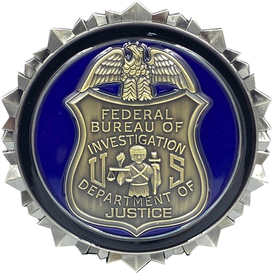 FBI Challenge Coin Special Agent Intel Analyst Federal Thin Blue Line ...