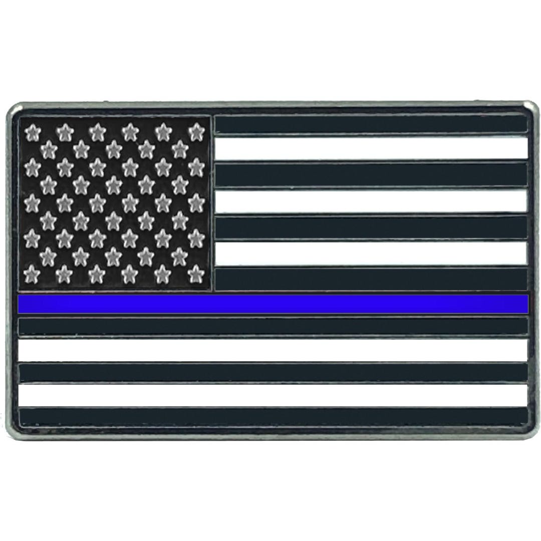 Thin Blue Line Flag Pin Uniform Police Officer Police Department Law ...