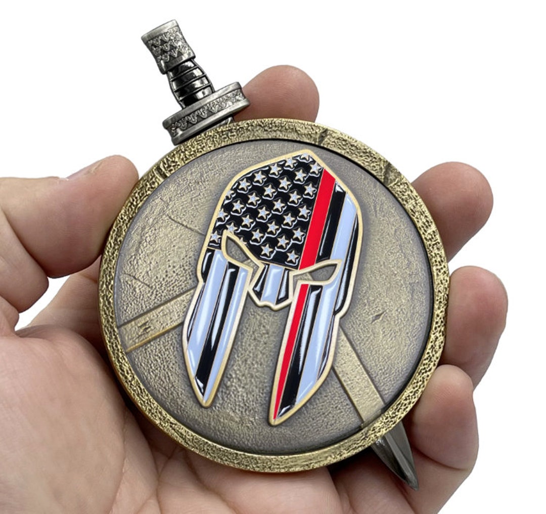 Firefighter Gladiator Shield With Removable Sword Challenge Coin Thin ...