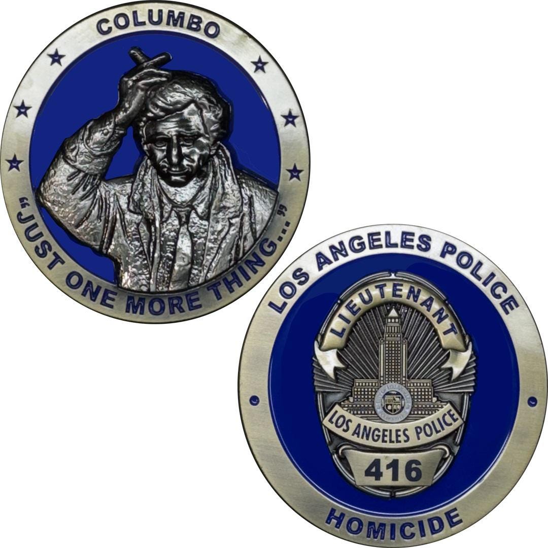 LAPD Columbo Challenge Coin Los Angeles Police Department Homicide ...