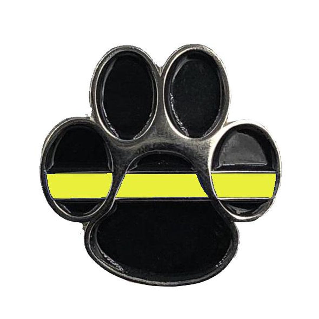 K9 Paw Thin Gold Line Canine Lapel Pin 911 Emergency Dispatcher ...