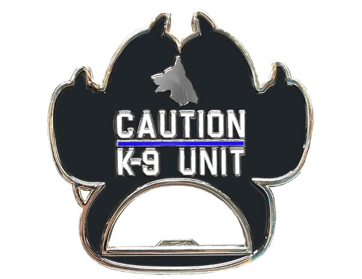 Thin Blue Line K9 Unit Challenge Coin and Bottle Opener Gift for Cop ...