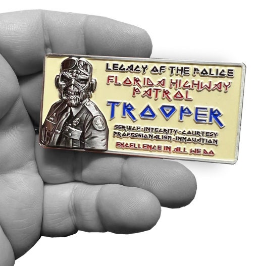 Florida Highway Patrol State Police Zombie License Plate Challenge Coin ...