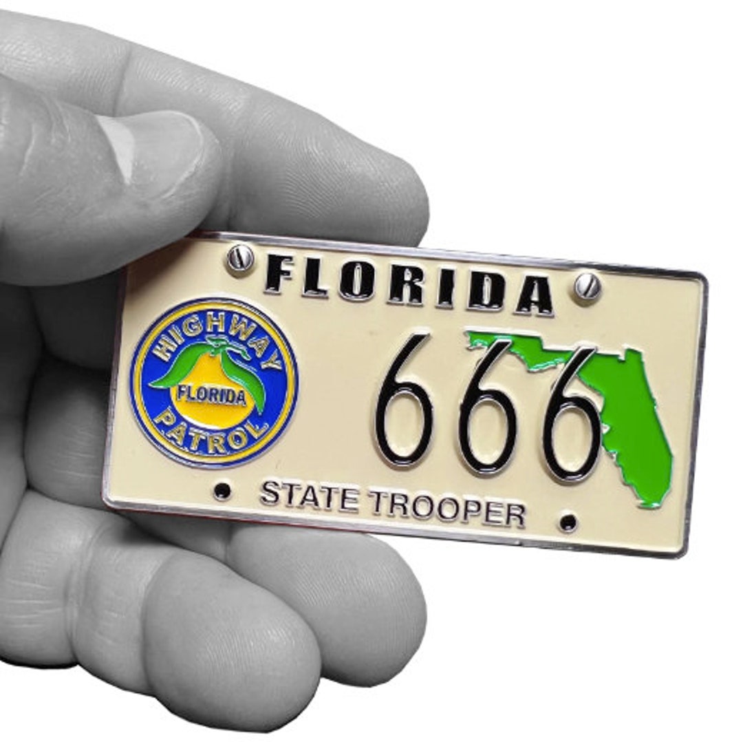 Florida Highway Patrol State Police Zombie License Plate Challenge Coin ...