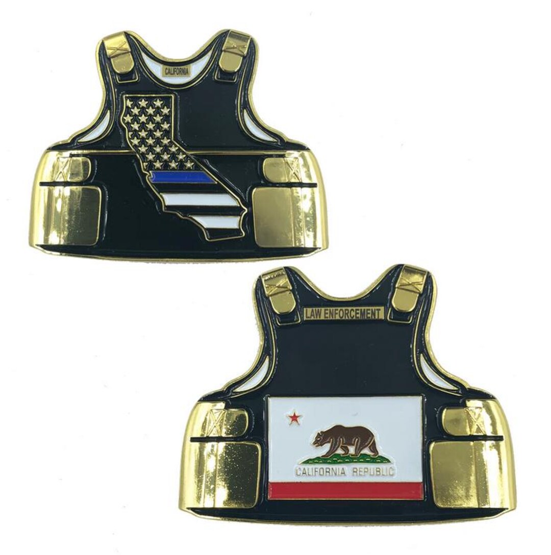 California LEO Thin Blue Line Police Body Armor State Flag Challenge ...