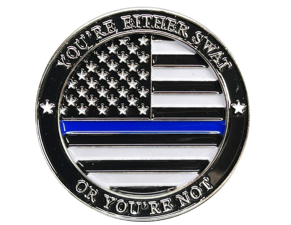 Police SWAT Challenge Coin Thin Blue Line Gift for Law Enforcement - Etsy