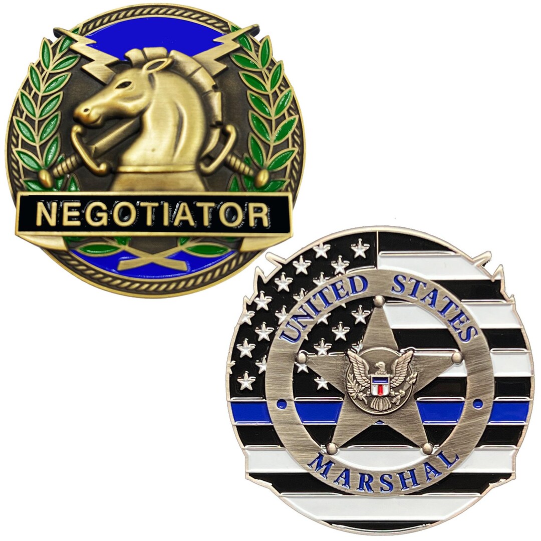 USMS US Marshall Service Thin Blue Line Negotiator Challenge Coin - Etsy