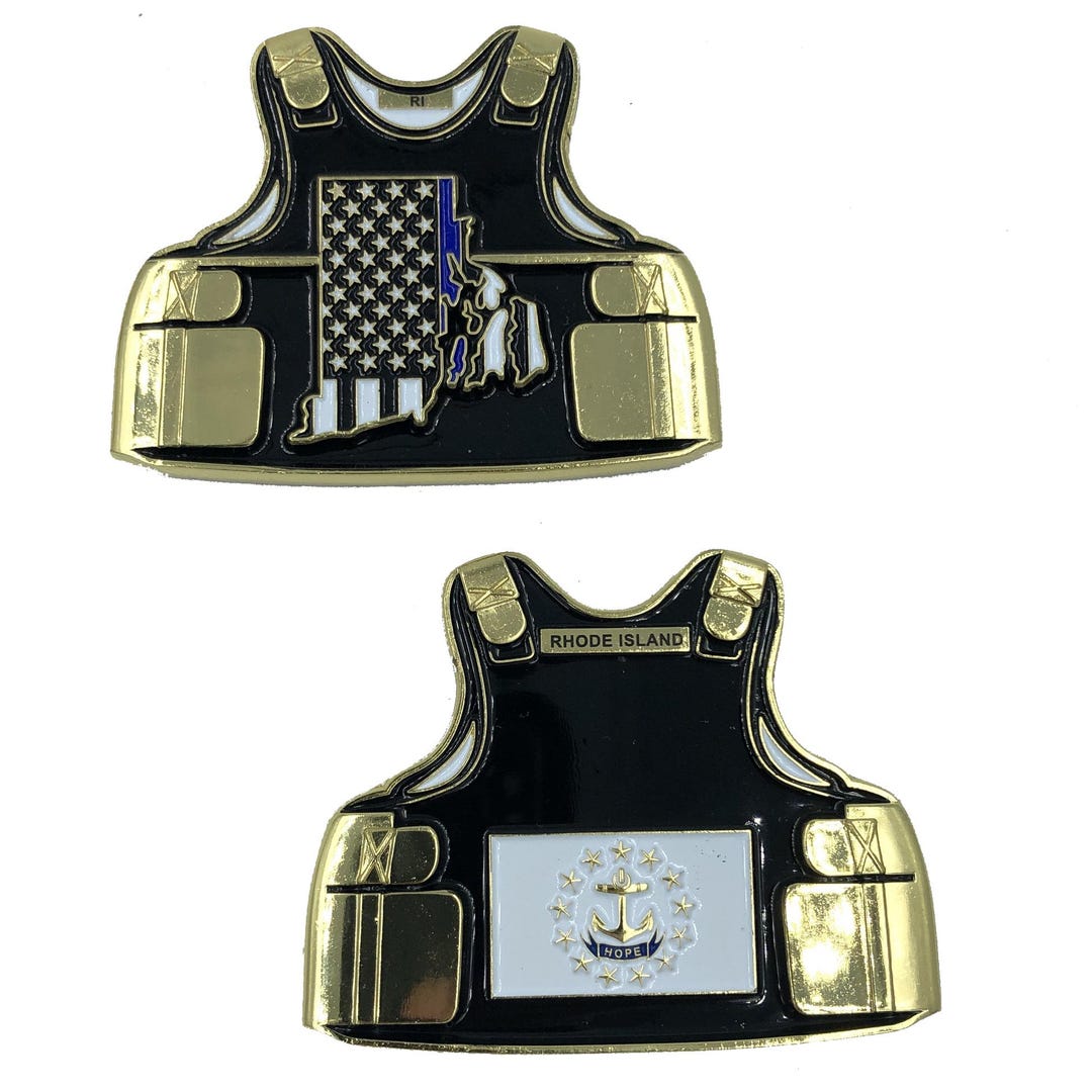 Rhode Island LEO Thin Blue Line Police Body Armor State Flag Challenge ...