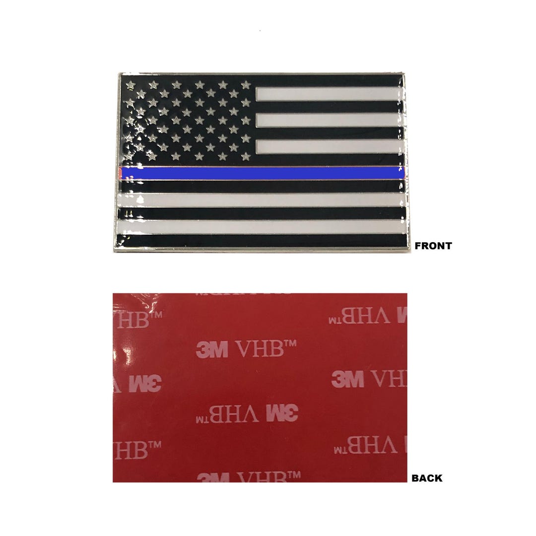 Thin Blue Line US Flag Vehicle Emblem High-end Metal Decal With 3M ...