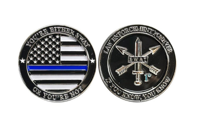 Police SWAT Challenge Coin Thin Blue Line Gift for Law Enforcement - Etsy