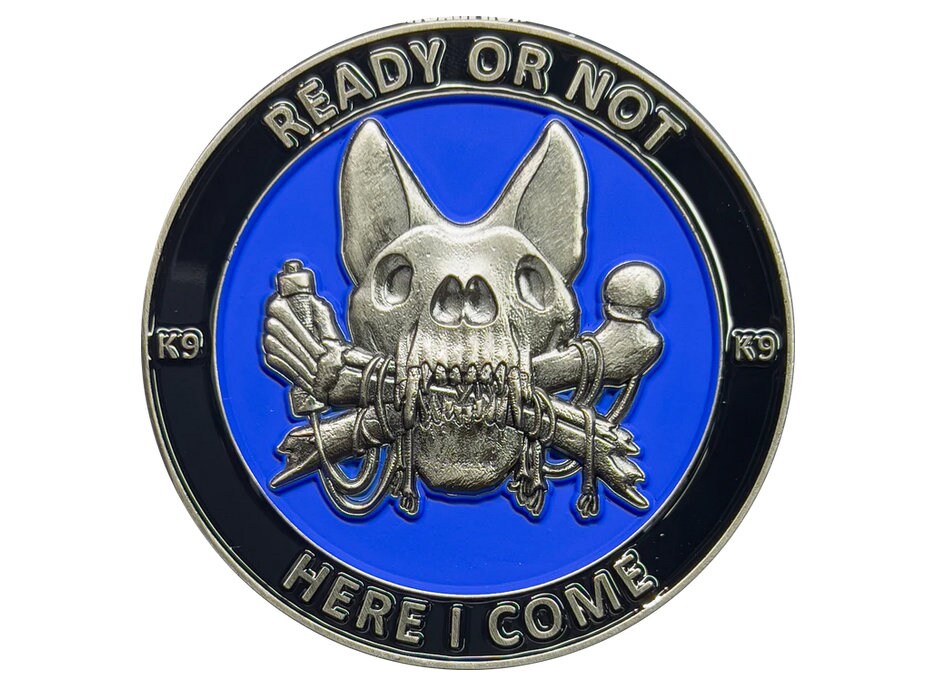 Police K9 Challenge Coin Canine Unit Saint Michael Thin Blue Line ...