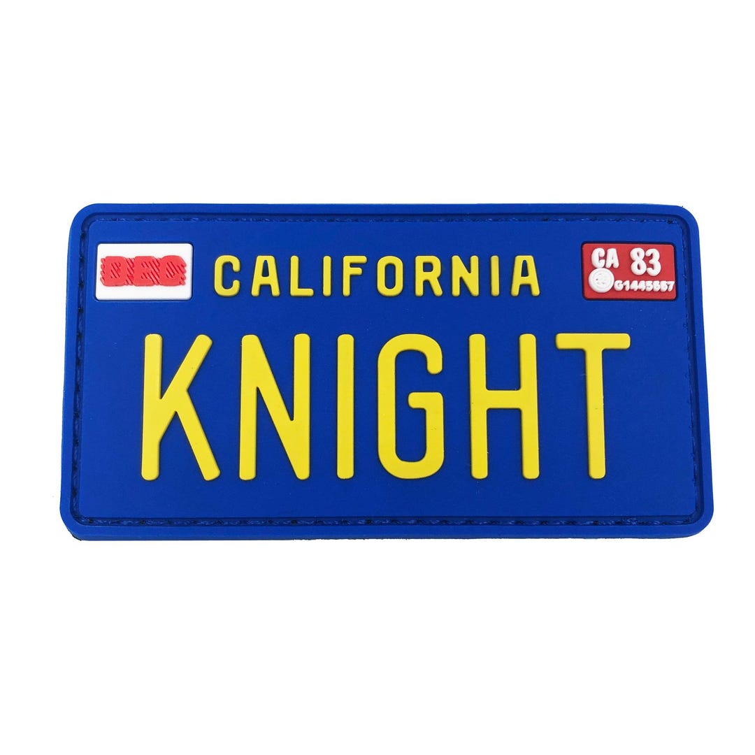 KNIGHT Rider License Plate PVC Patch With Hook and Loop KITT - Etsy