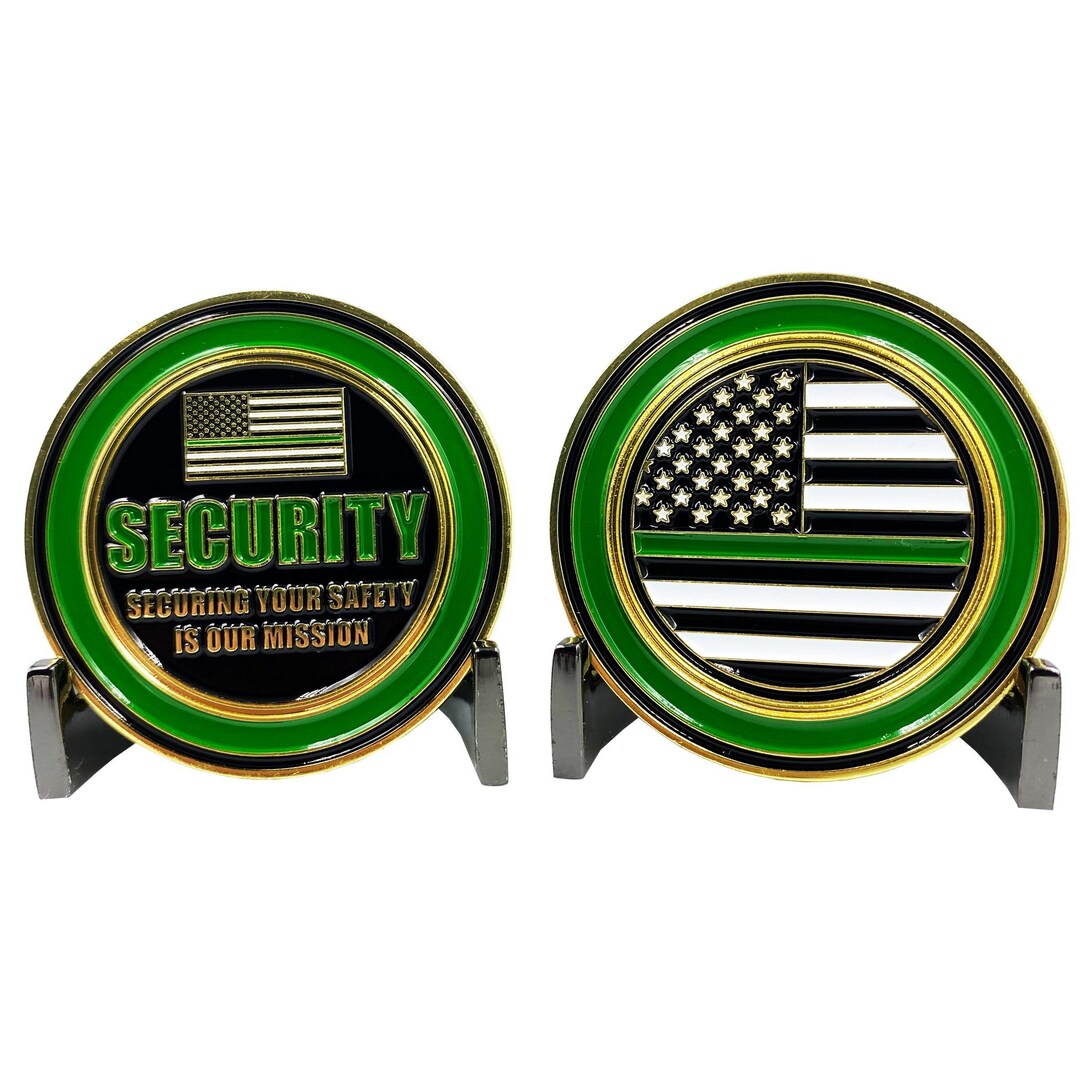 Thin Green Line Challenge Coin Security Enforcement Agent Officer Guard ...