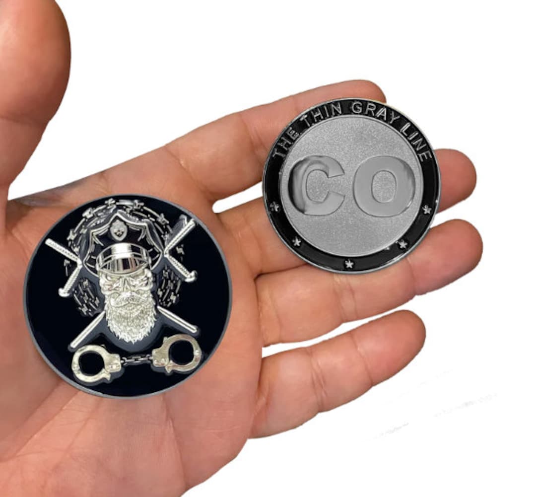 Correctional Officer CO Thin Gray Line Challenge Coin Police ...