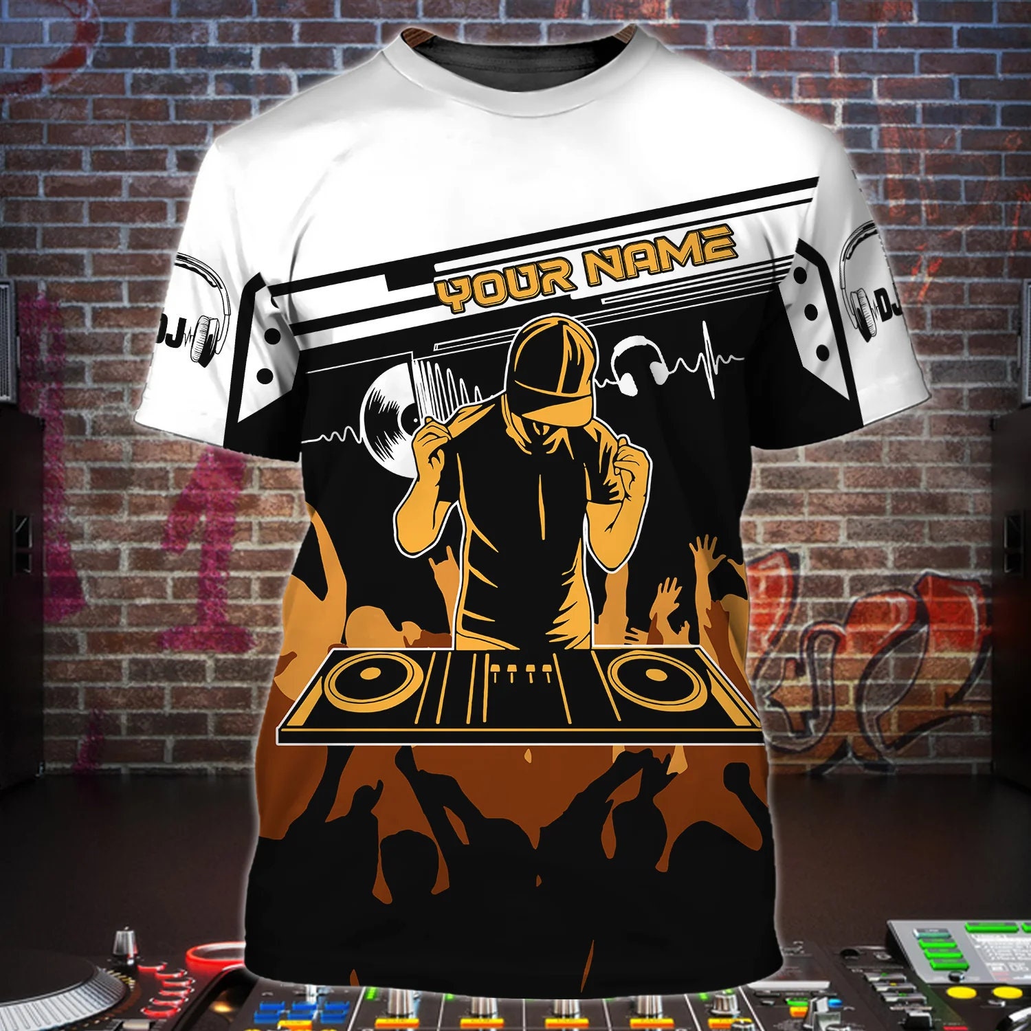 Custom 3D DJ Shirt, Custom Name All Over Print DJ Tee Shirt, DJ Gifts ...