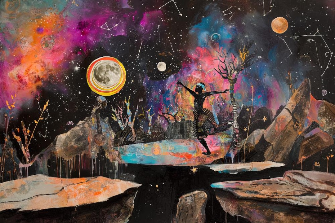 Cosmic Dream XVI - Fine Art Print (collage, Rainbow, Astronomy, New Age ...