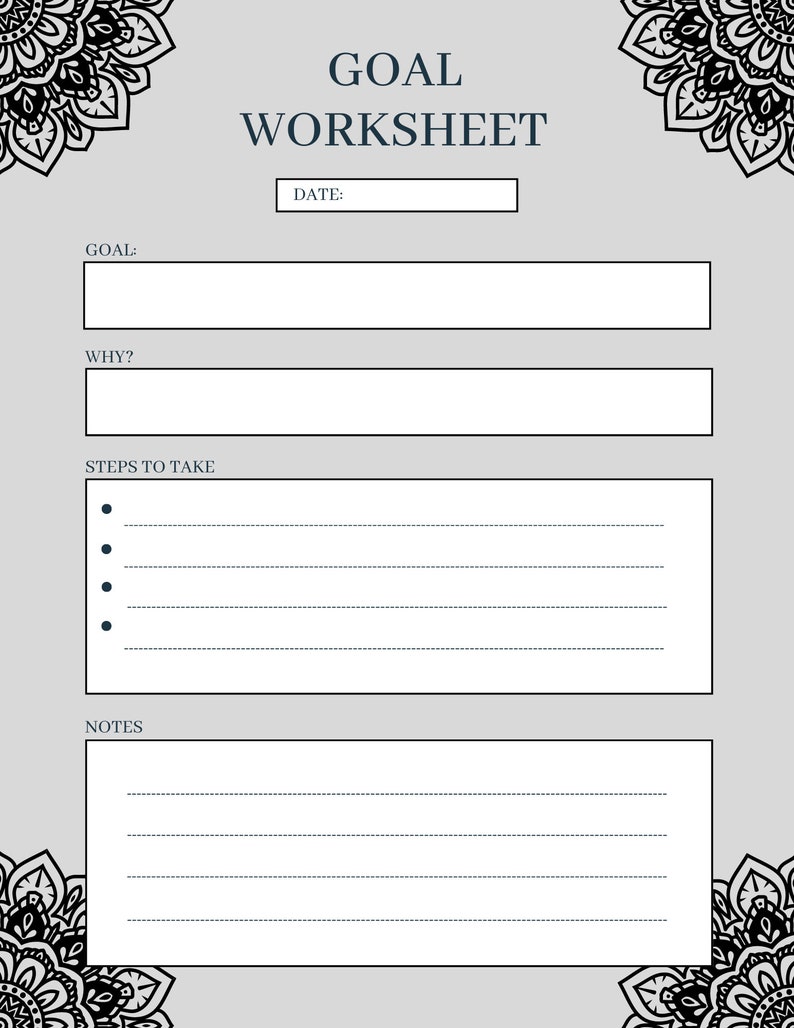 Student Goal Setting Worksheets Printable Instant Download - Etsy