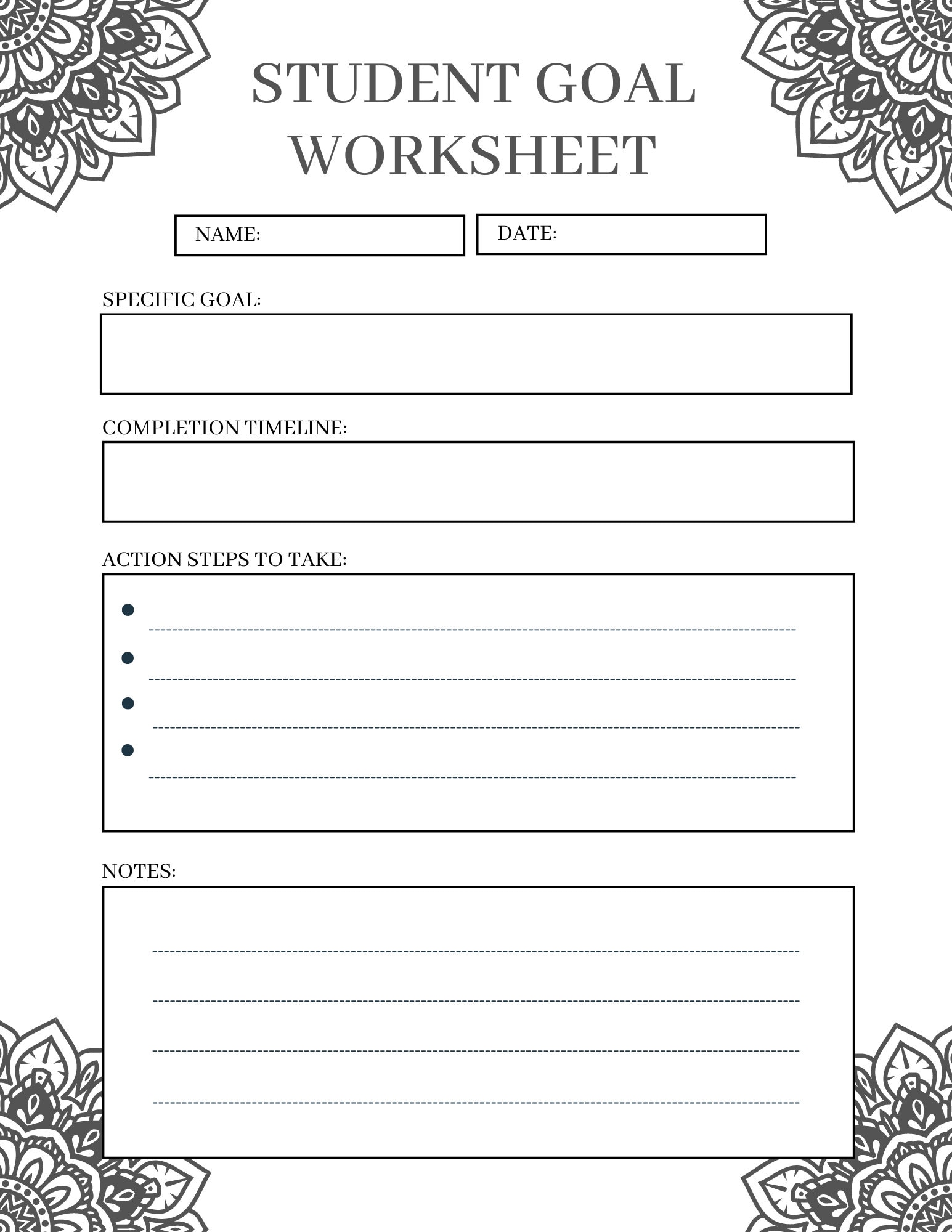 Student Goal Setting Worksheet Goal Setting For Students Kids Teens