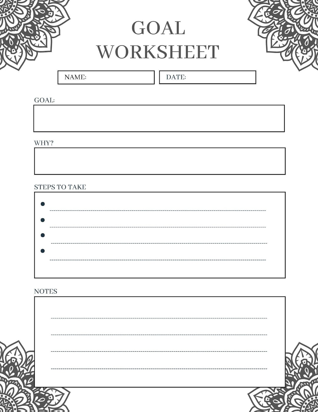 Student Goal Setting Worksheets Printable Instant Download - Etsy
