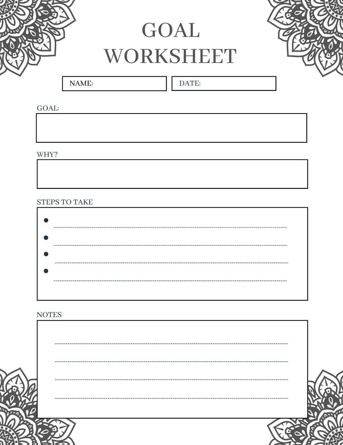 Student Goal Setting Worksheets Printable Instant Download - Etsy