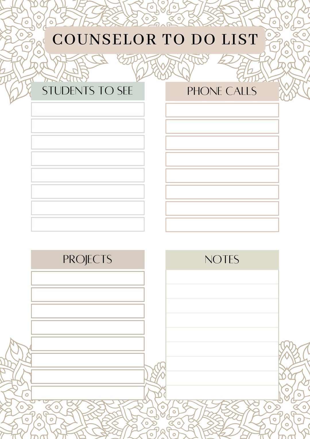 School Counselor to Do List Coloring Instant Download - Etsy