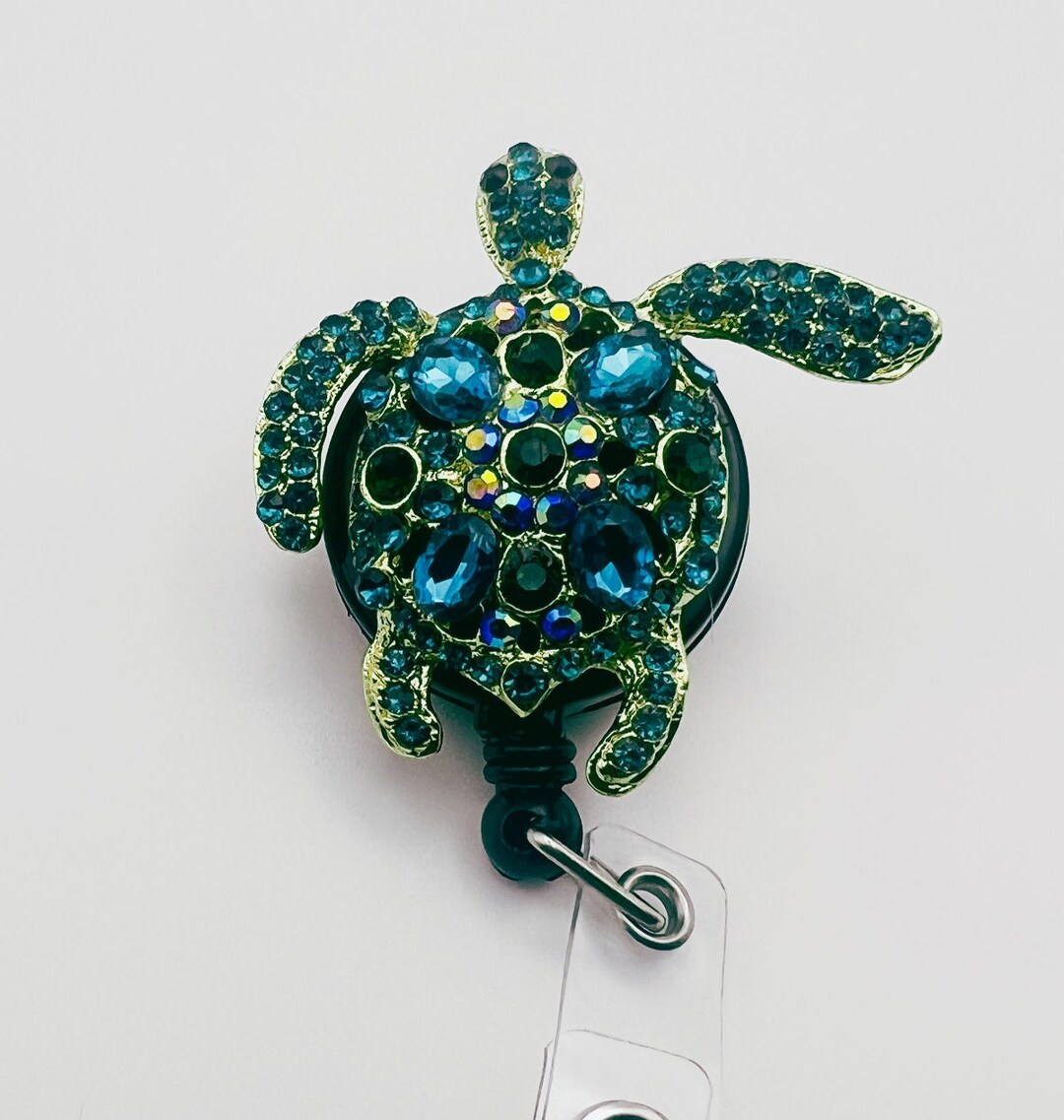 Sparkly Turtle Badge Reel - Etsy