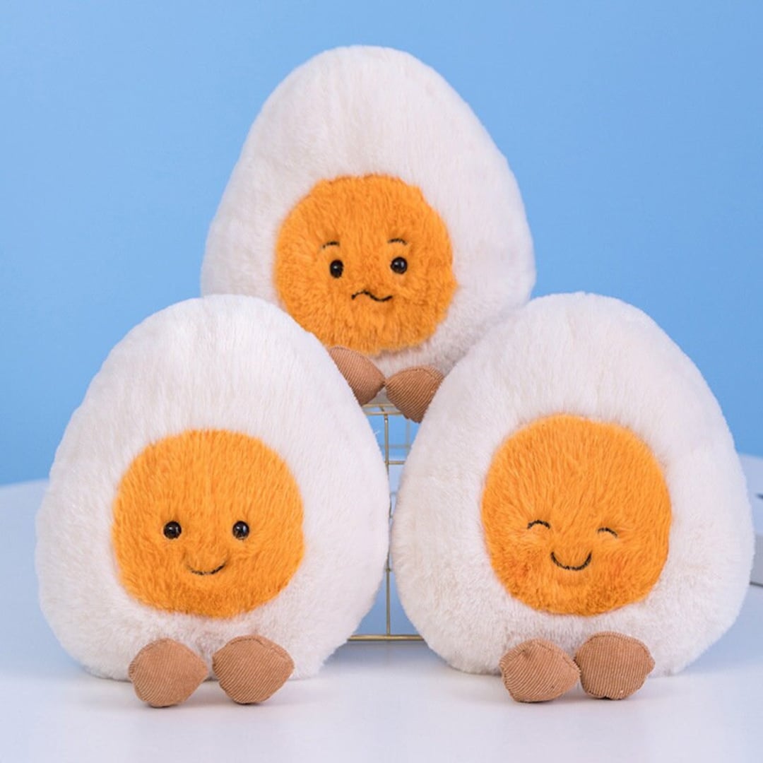 Cute Boiled Egg Plush Toy Plushy Toy Egg Plush Stuffed Toy - Etsy