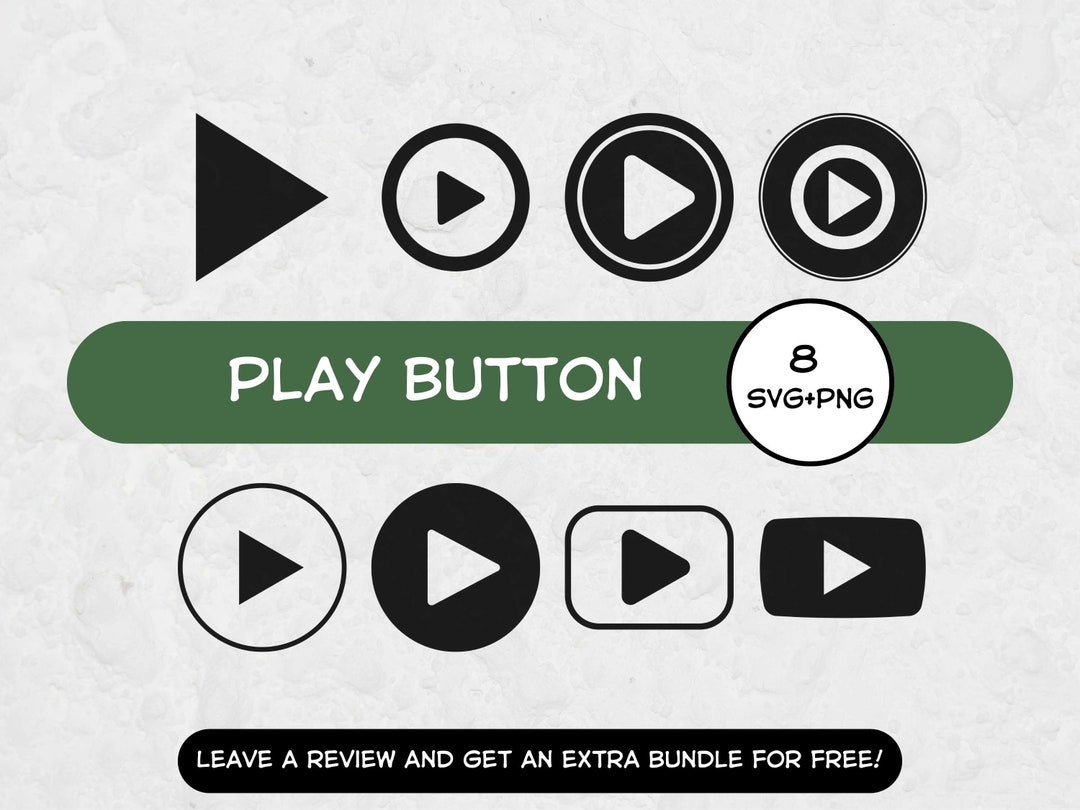 Play Button SVG, Svg Files for Cricut, Play Clipart, Play Icon, Button ...