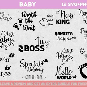 Baby Quotes SVG Bundle, Baby Cut Files, Nursery Wall Art, Svg Files for ...