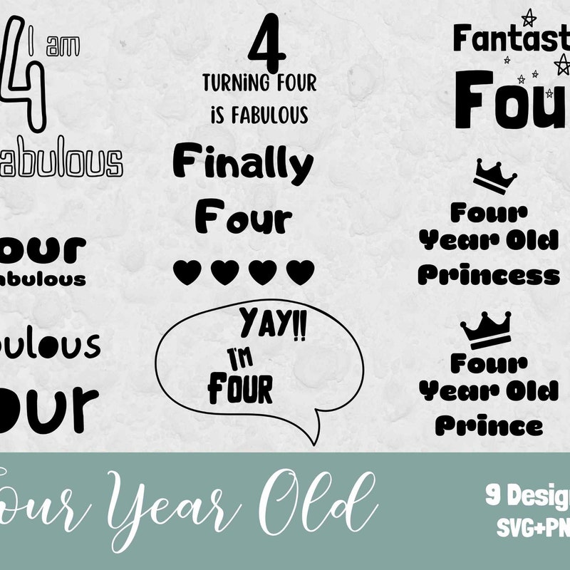 Four Year Old Svg - Etsy