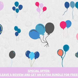 Colorful Balloons SVG Bundle, Balloon Clipart, Balloon Cut Files, Svg ...