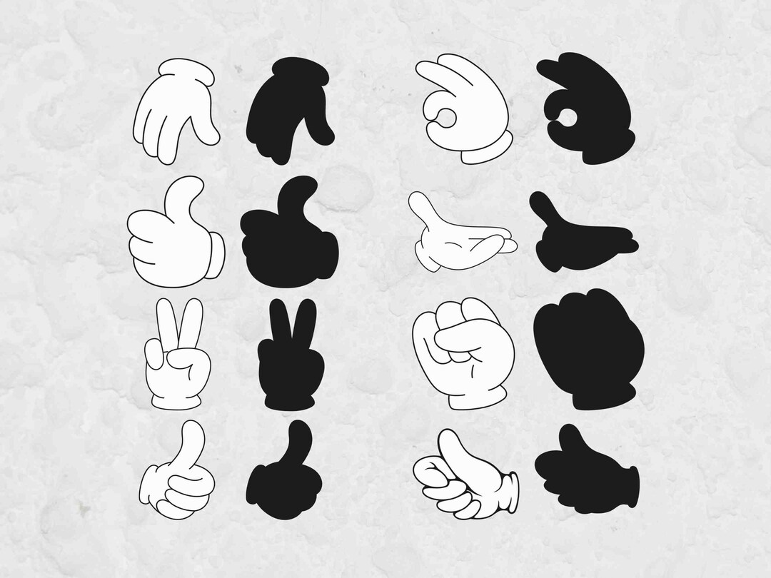 Cartoon Hand SVG, Svg Files for Cricut, Hands SVG, Hand Svg, Hand ...