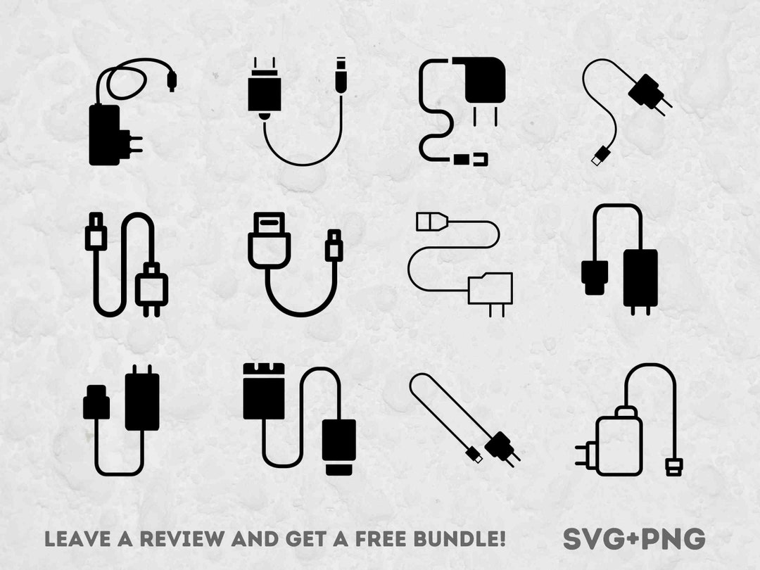 Charger Icon SVG, SVG Files for Cricut, Phone Charger SVG, Cellphone ...