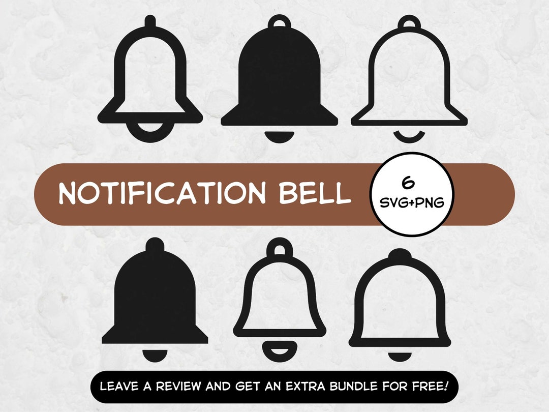 Notification Icon SVG Bundle, Svg Files for Cricut, Bell Cut File ...