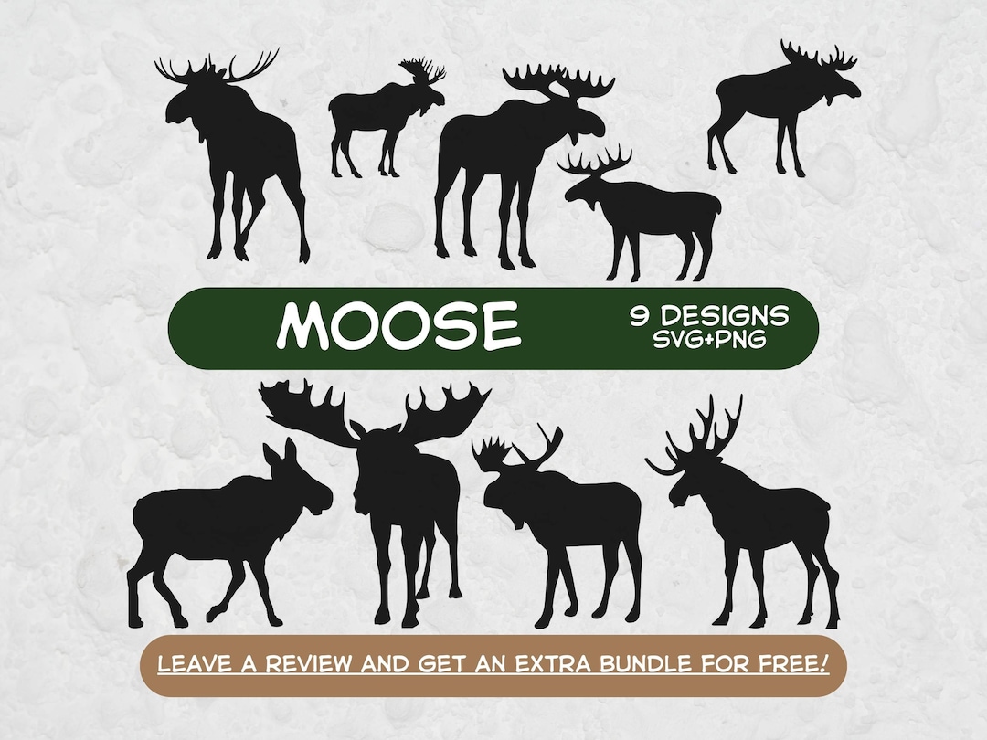 Moose SVG Bundle, Svg Files for Cricut, Moose Clipart, Moose Cut Files ...