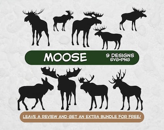 Moose Svg Bundle, Moose Cut Files for Cricut, Moose Clipart, Moose ...