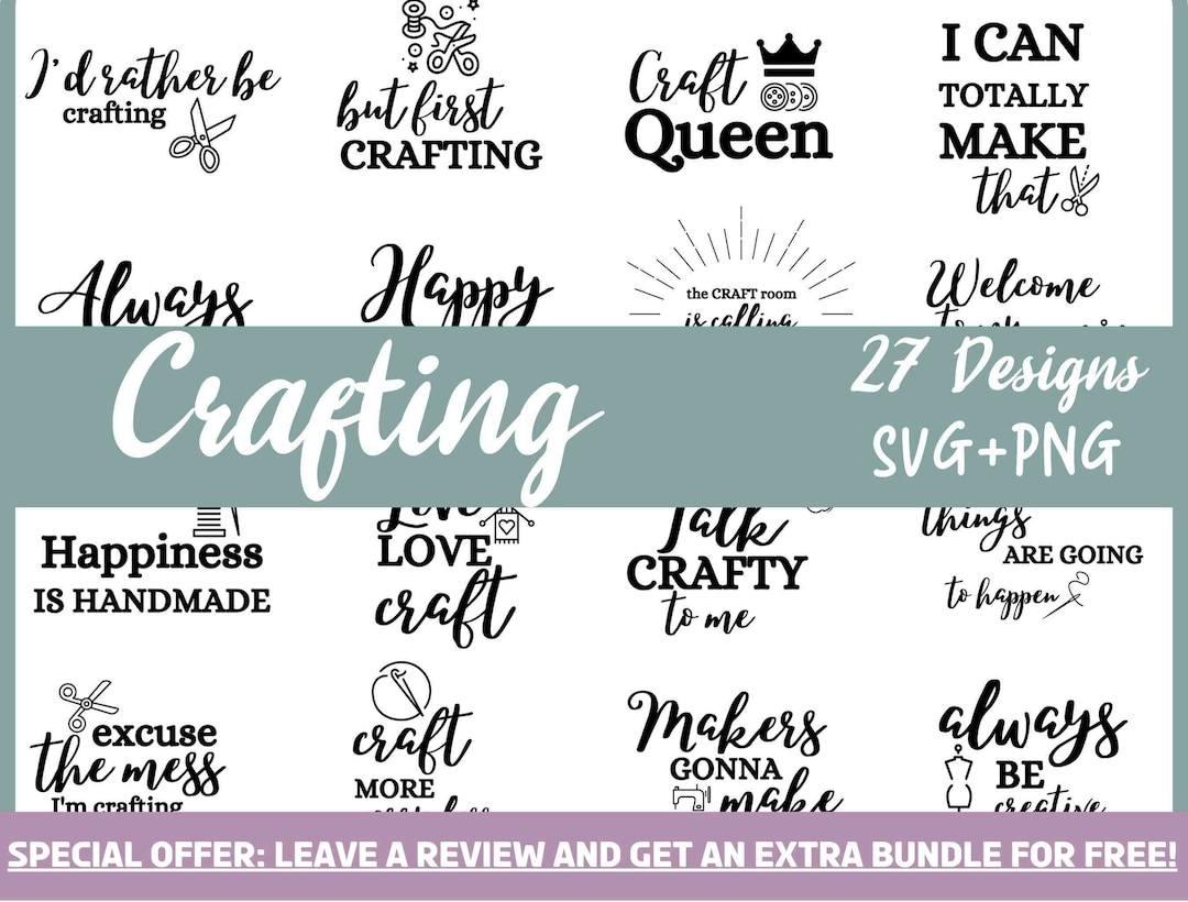 Crafting SVG Bundle, SVG Files for Cricut, Craft Room Svg, Crafting ...