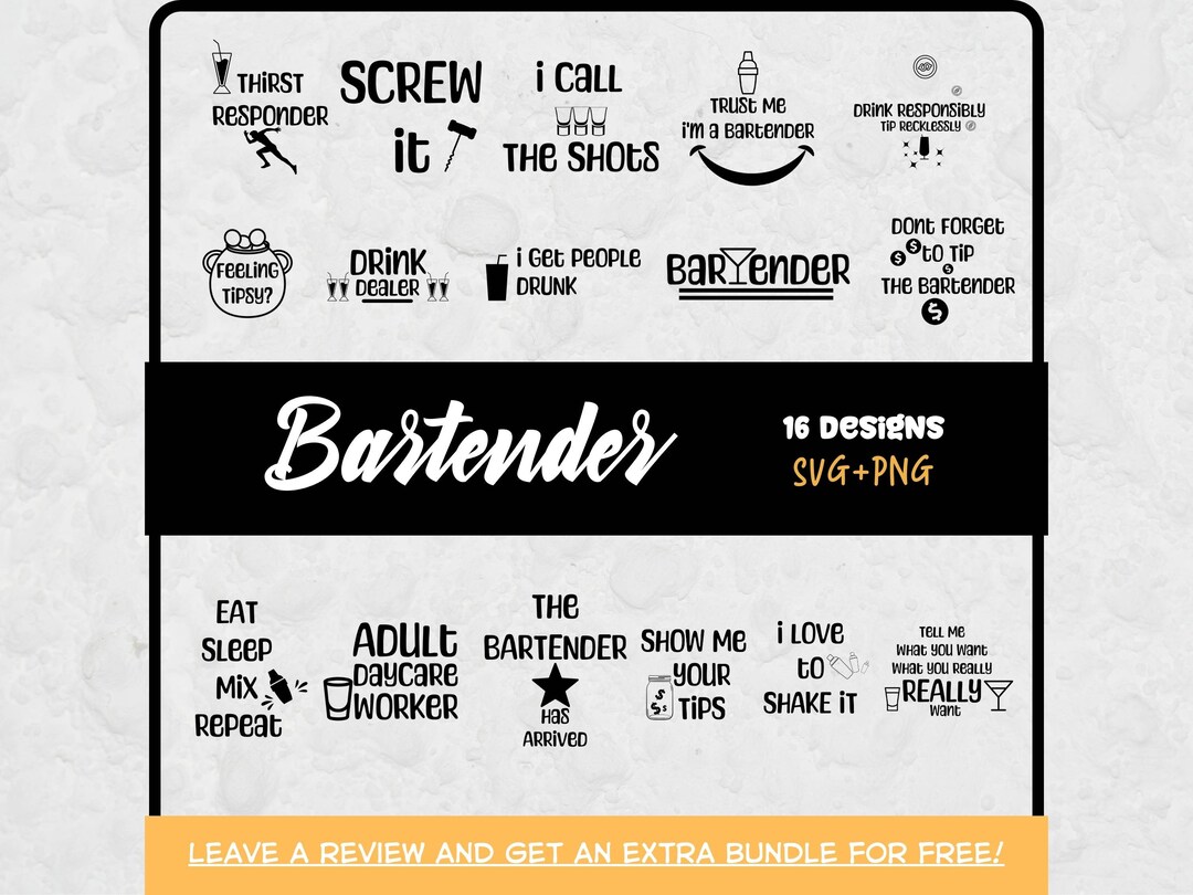 Bartender SVG Cut Files, SVG Files for Cricut, Bartender Cut File, Bar ...