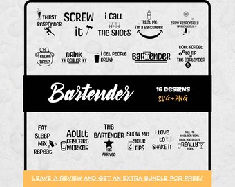 Bartender Svg - Etsy