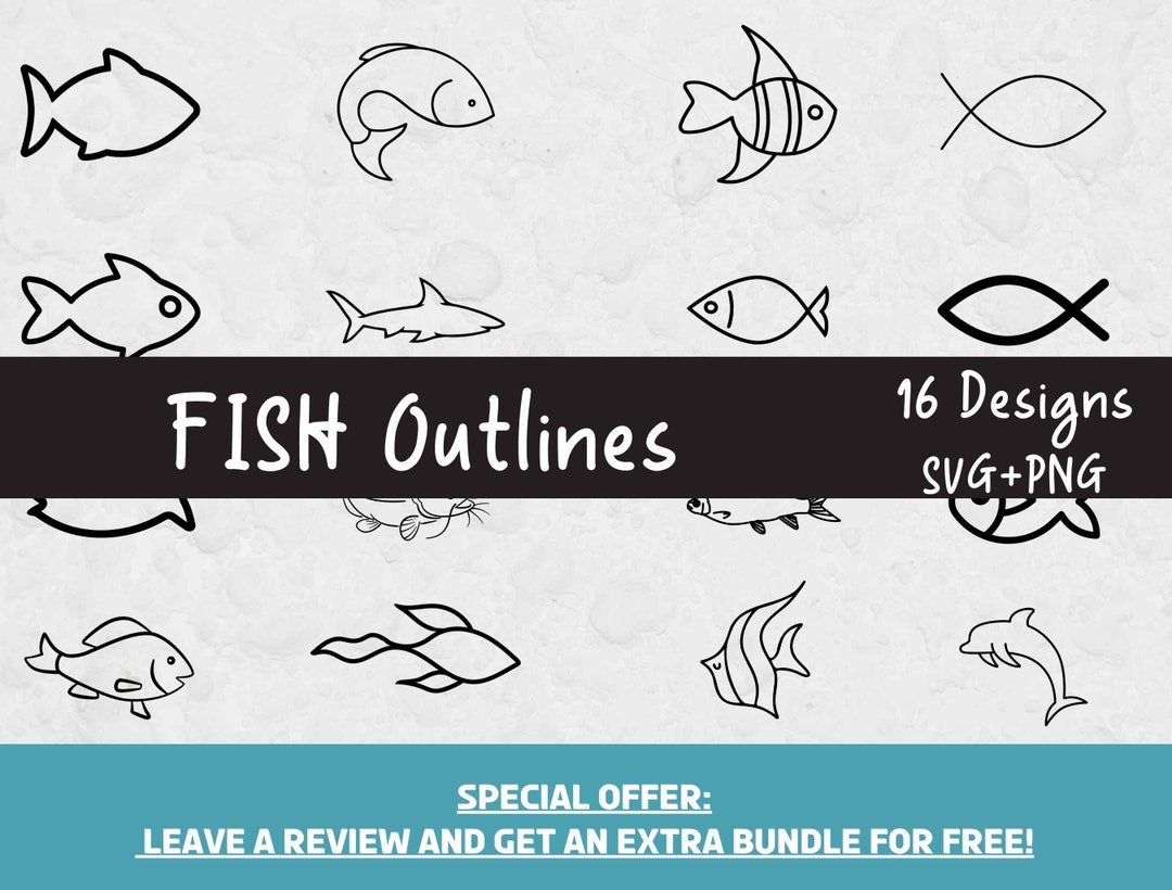 Fish Outline Svg, SVG Files for Cricut, Fish Cut Files, Ocean Svg, Fish ...