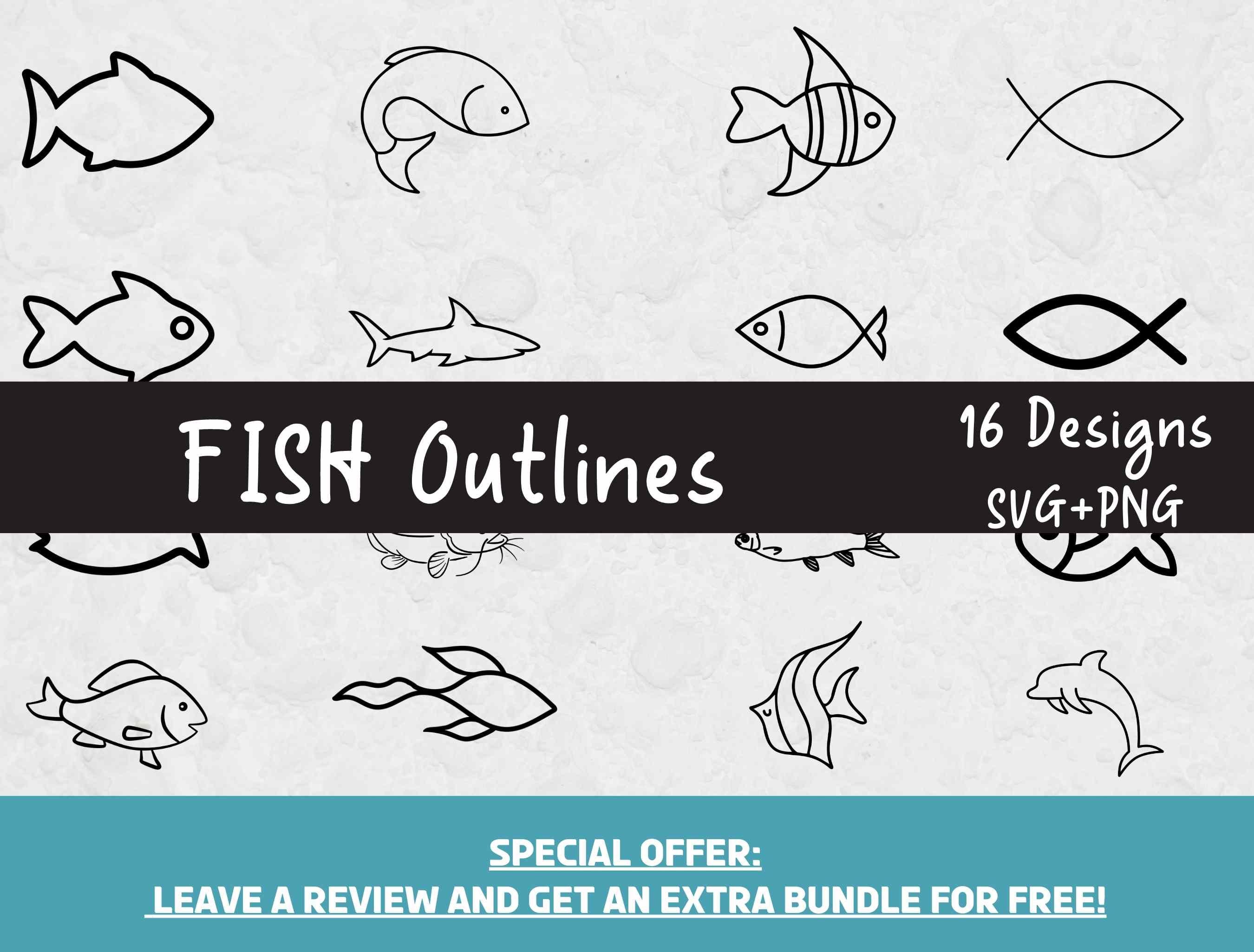 Fish Outline Svg SVG Files for Cricut Fish Cut Files Ocean - Etsy