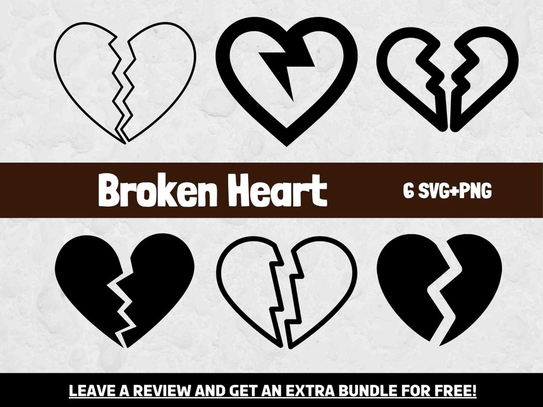 Broken Heart Svg Bundle, Svg Files for Cricut, Heart SVG, Heart Clipart ...
