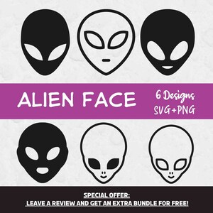 Alien Face SVG Bundle, Space SVG, Alien Cut File, SVG Files for Cricut ...