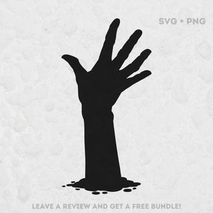 Zombie Hand Silhouette Svg, Svg Files for Cricut, Halloween Svg, Zombie ...