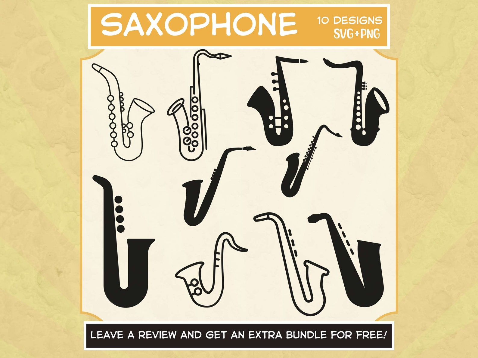 Saxophone SVG, Svg Files for Cricut, Saxophone Clipart, Saxophone Cut ...
