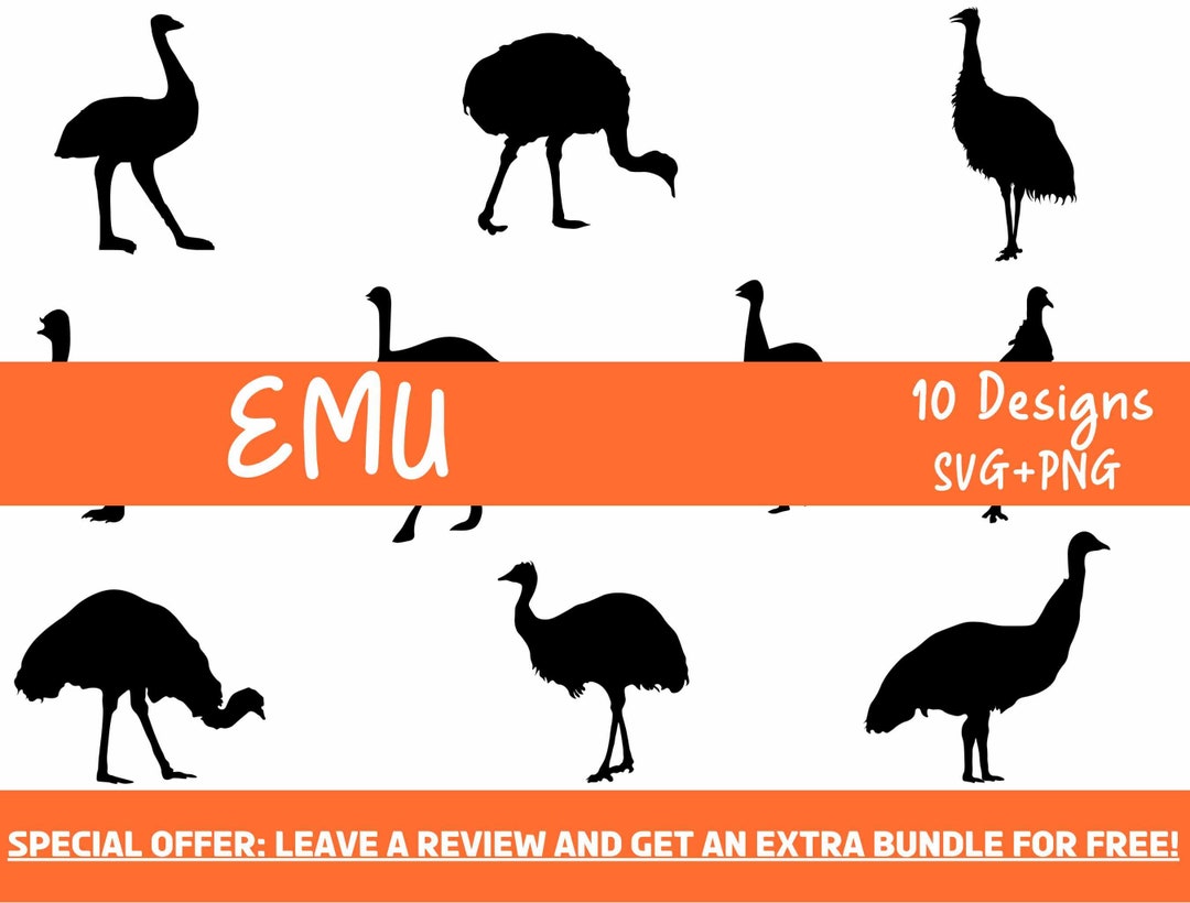 Emu Svg Cut Files, Emu Vectors, Svg Files for Cricut, Zoo Svg ...