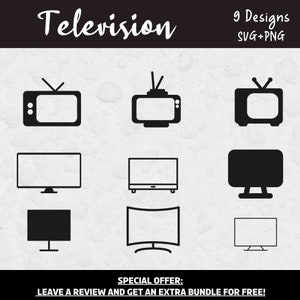 TV SVG, Svg Files for Cricut, Television Clipart, Television SVG Bundle ...