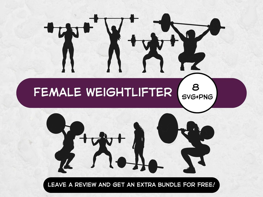 Female Weightlifting Svg Bundle, SVG Files for Cricut, Power Lifting ...