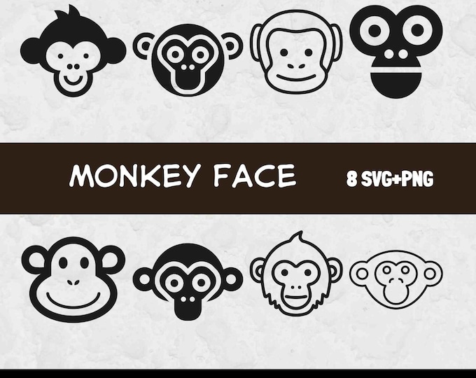 Monkey Face Svg, Svg Files for Cricut, Monkey Svg, Zoo Svg, Safari Svg ...