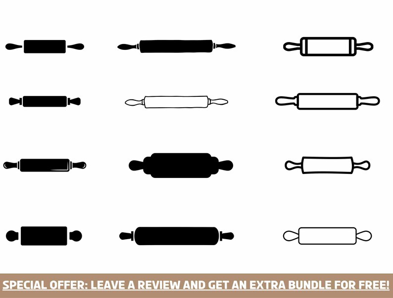 Rolling Pin SVG Bundle Baking Svg Kitchen Clipart Svg Files - Etsy